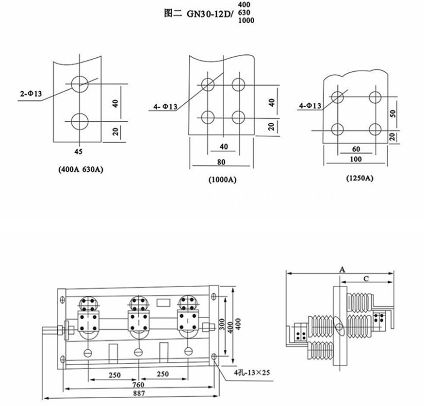 隔离开关GN30-12D/630A报价参数